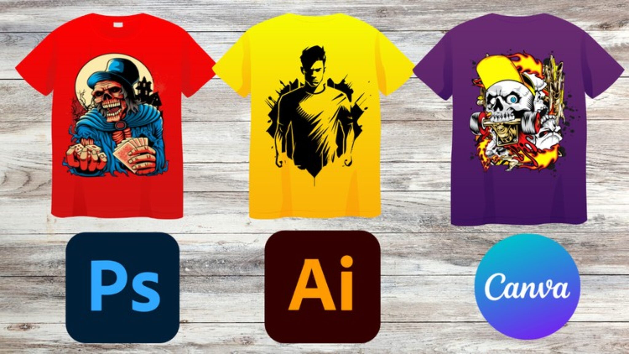 Learn T-Shirt Design with Photoshop Illustrator and Canva - Free Online ...